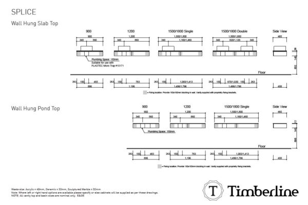 Buy SPLICE - 900mm Online | White Bathroom Co